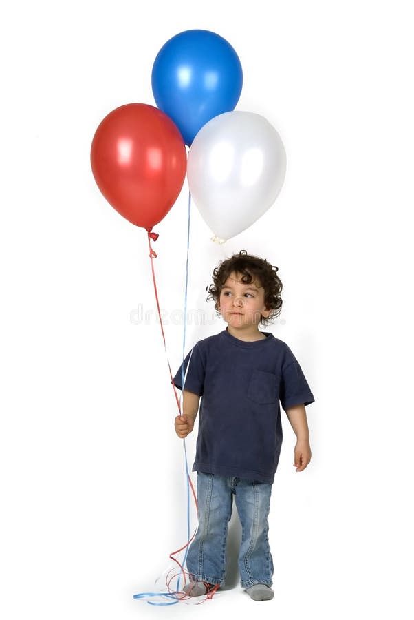 Little boy 3 balloons stock image. Image of balloon, person - 4656693