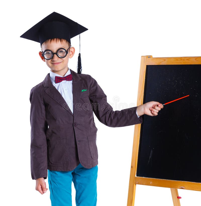 Little boy in academic hat stock image. Image of degree - 63544671
