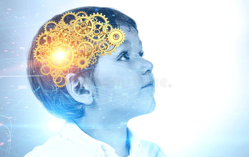 Little Boy, AI Brain and Thinking Concept Stock Photo - Image of head ...