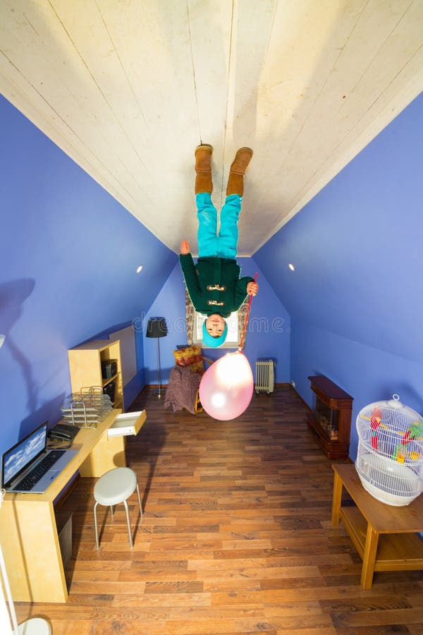 Little Boy with Air Balloon Standing on the Stock Photo - Image of ...