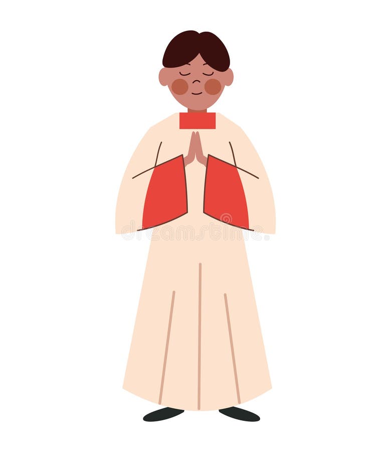 Little Boy Altar Server in Uniform Stock Vector - Illustration of altar ...
