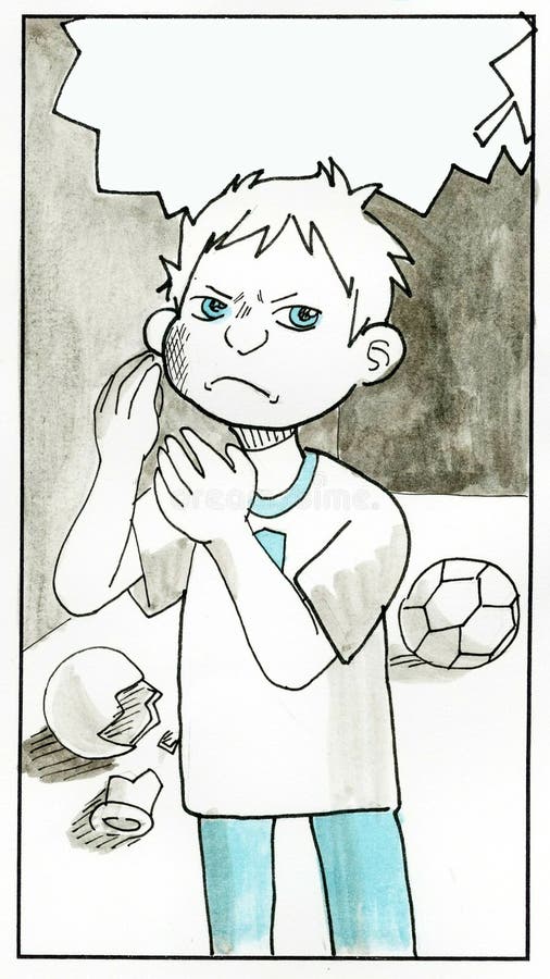 Little Boy is Angry, Has No Success. Stock Illustration - Illustration ...