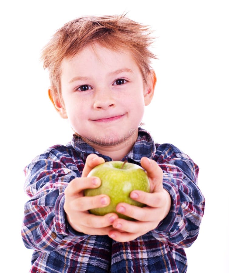 Child offering apple stock photo. Image of fruit, thanks - 172604