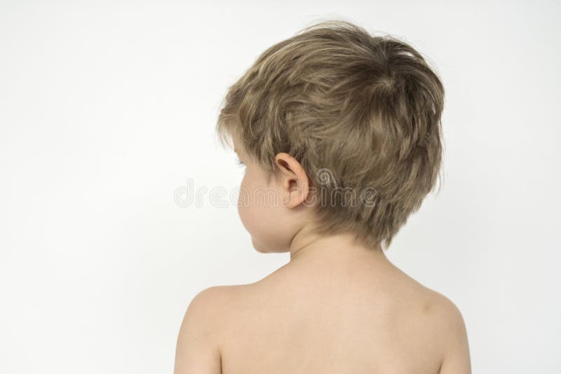 Little Boy Back View Isolated Concept Stock Image - Image of ...