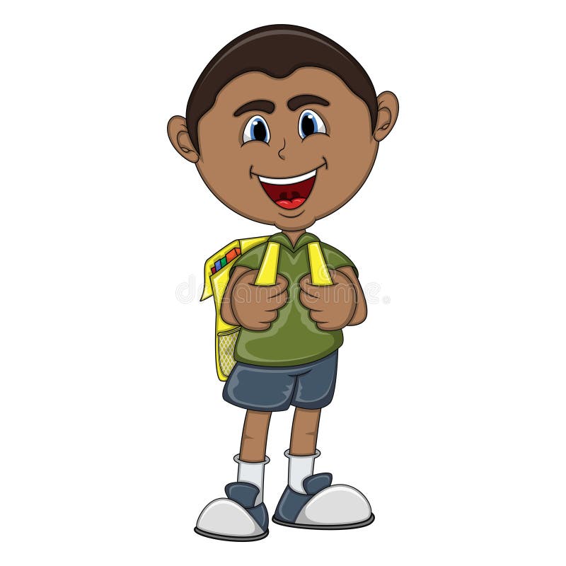 Little Boy with Backpack Cartoon Stock Vector - Illustration of ...