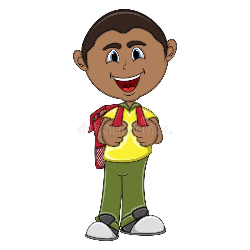 Little Boy with Backpack Cartoon Stock Vector - Illustration of cartoon ...