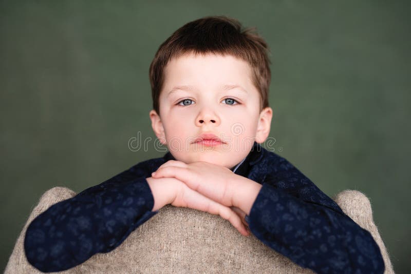 Little Boy with Beautiful Face, Clean Skin and Full Lips Stock Photo ...