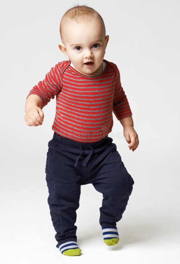 Little Boy Begins To Walk Stock Photos - Free & Royalty-Free Stock ...