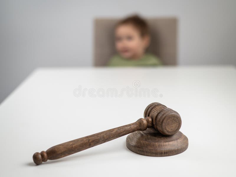Little Boy Behind Judge S Gavel. Stock Image - Image of courthouse ...