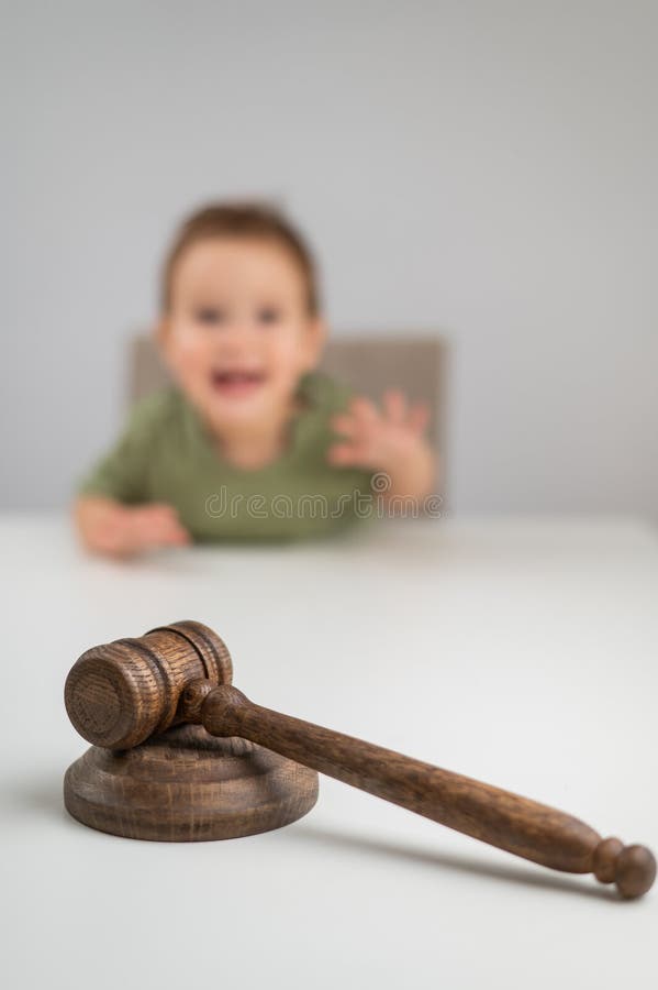 Little Boy Behind Judge S Gavel. Stock Photo - Image of gavel, wooden ...