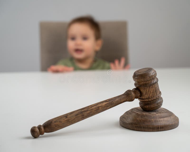 Little Boy Behind Judge S Gavel. Stock Image - Image of wood, legal ...