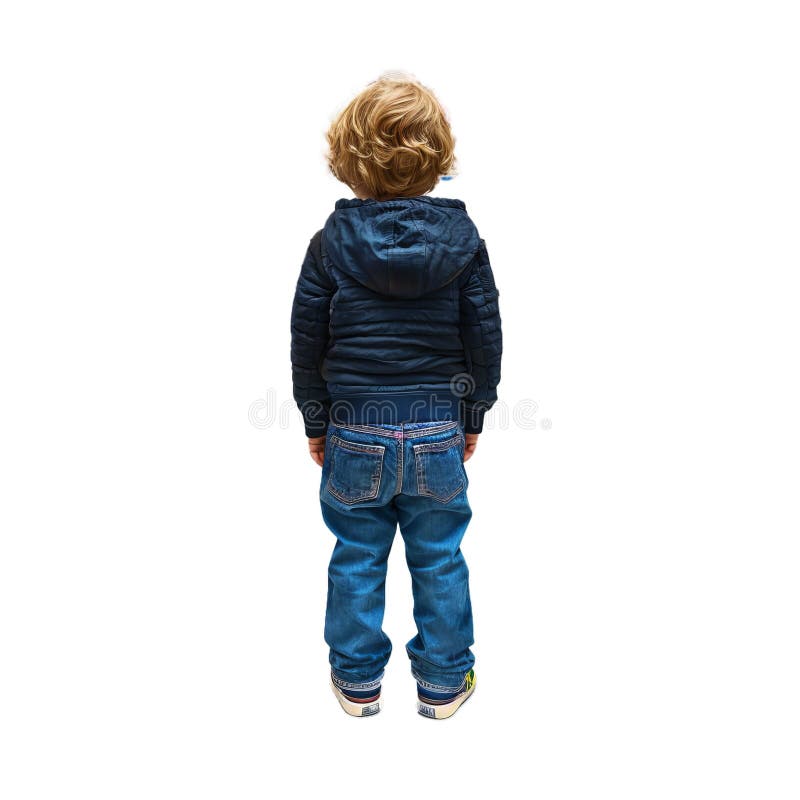 Little Boy from Behind on Transparent Background Stock Photo - Image of ...