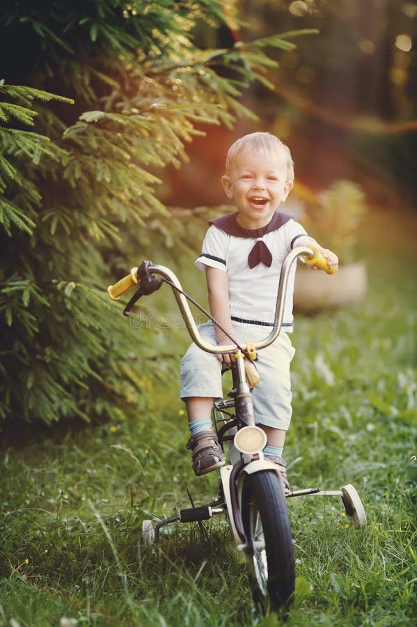 Little boy with bicycle stock photo. Image of baby, childhood - 32931954