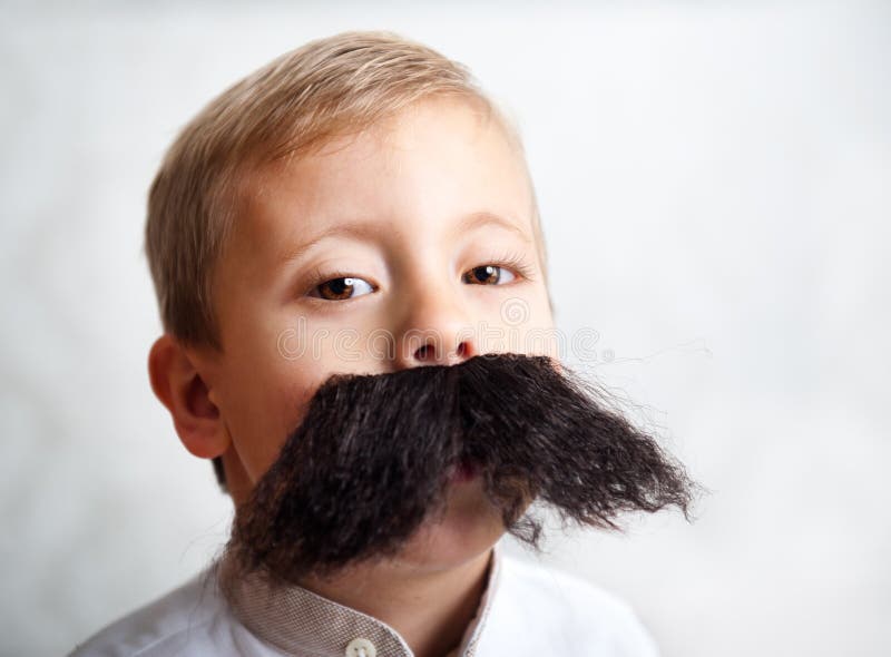 Boy with a big mustache stock photo. Image of people - 30305252