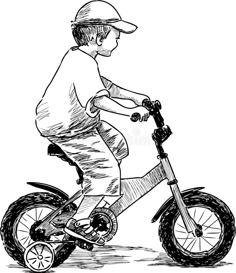 Little boy on a bike stock vector. Illustration of leisure - 31101715