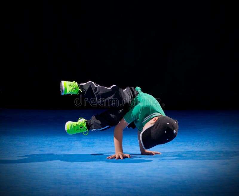 Little Breakdancer Frozen in Mid Head Spin Stock Photo - Image of ...