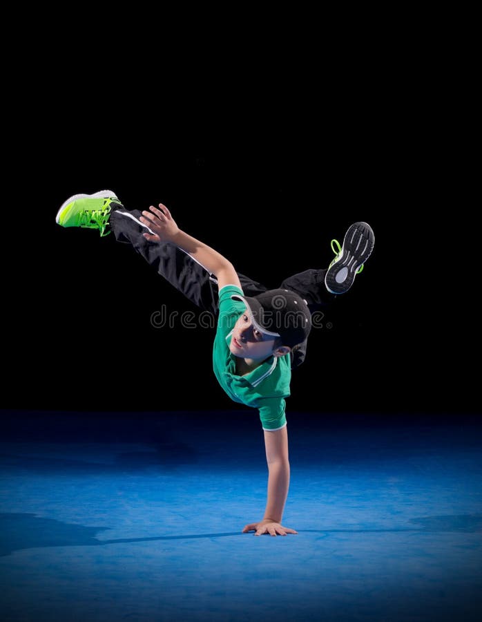 Little Breakdancer Frozen in Mid Head Spin Stock Photo - Image of ...