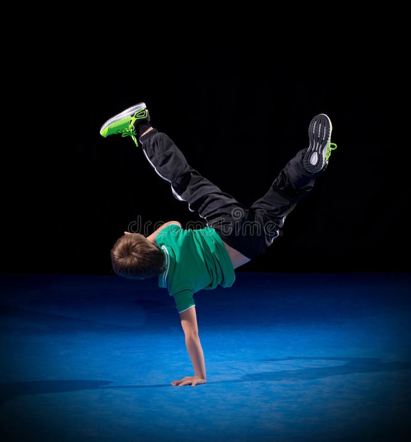 Little Breakdancer Frozen in Mid Head Spin Stock Photo - Image of ...