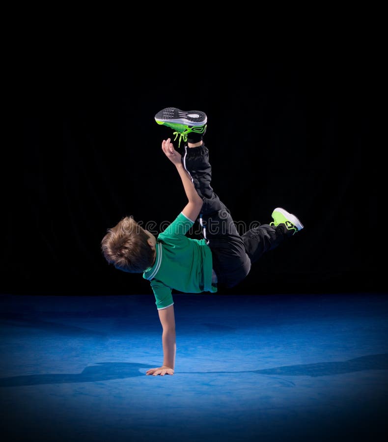 Little Breakdancer Frozen in Mid Head Spin Stock Photo - Image of ...