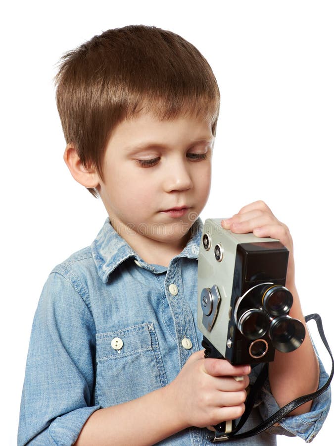 Little Boy Cameraman Filming Retro Camera Photos - Free & Royalty-Free ...