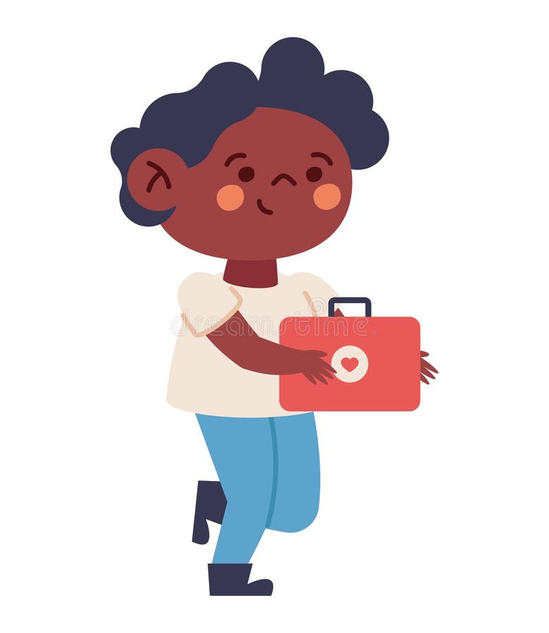 Little Boy Carry Bag Donation Stock Illustration - Illustration of ...