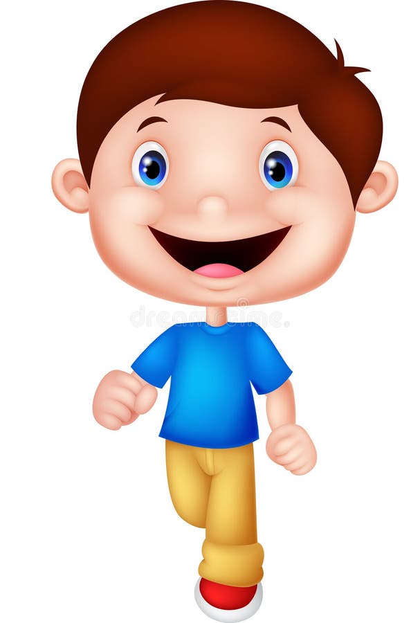Little boy cartoon walking stock vector. Illustration of playing - 45749939