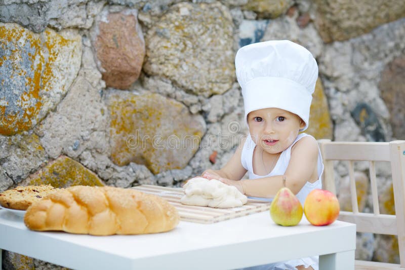 Little Boy with Chef Hat Cooking Stock Photo - Image of bakery, helper ...