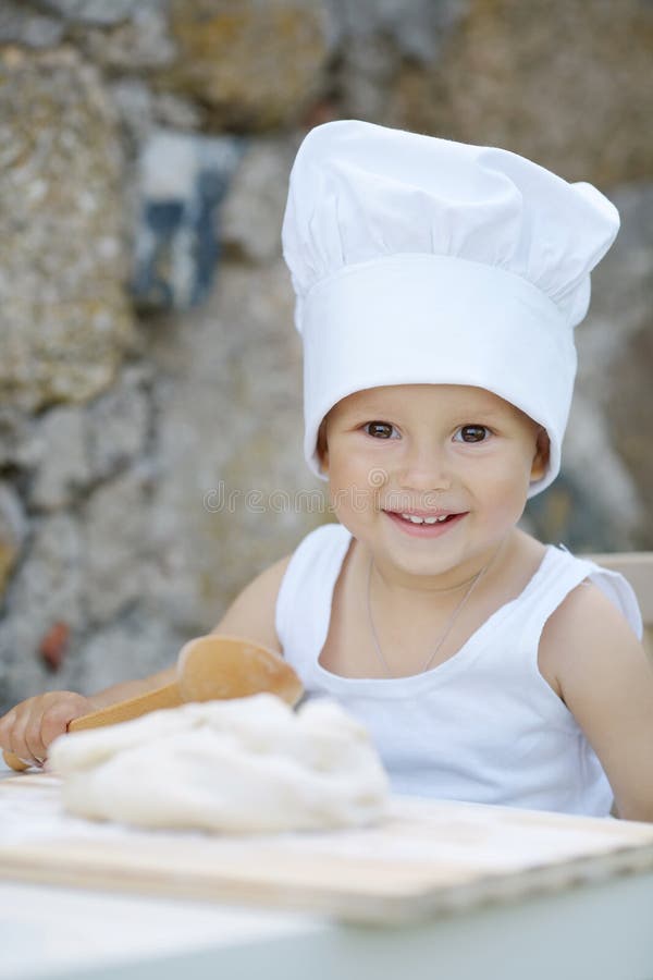 Little Boy with Chef Hat Cooking Stock Photo - Image of person, cook ...
