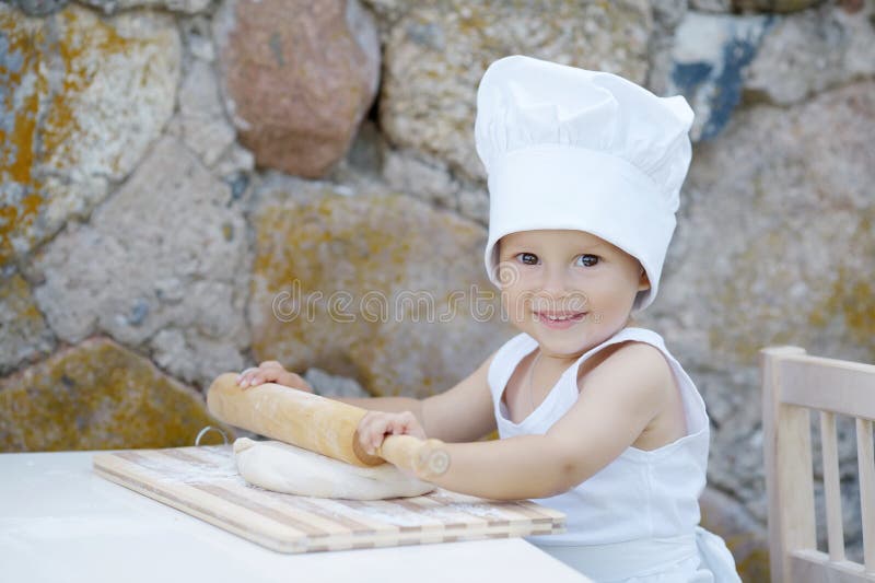Little Boy with Chef Hat Cooking Stock Photo - Image of helper, cooking ...