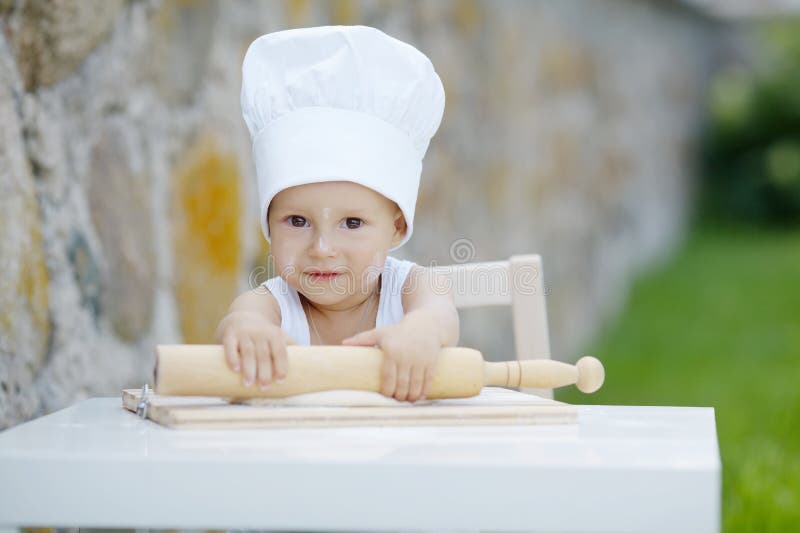 Little Boy with Chef Hat Cooking Stock Image - Image of cooking, bakery ...