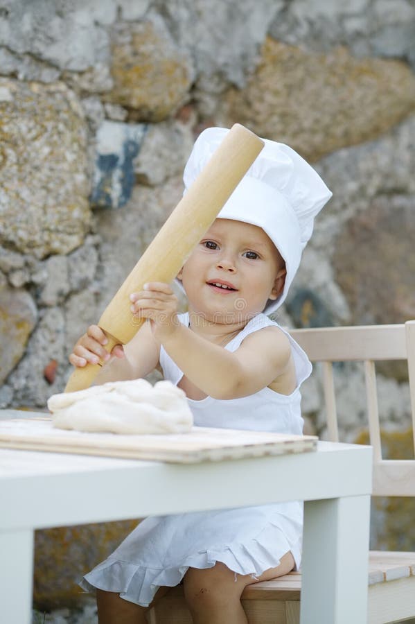 Little Boy with Chef Hat Cooking Stock Photo - Image of food, people ...