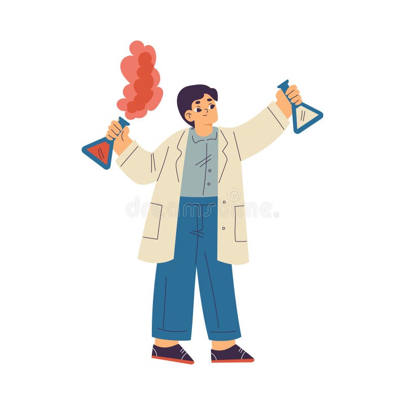 Little Boy Chemist and Scientist with Flask and Microscope in Chemistry ... Little Boy Chemist and Scientist with Flask and Microscope in Chemistry ...