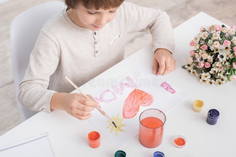 Little Boy Child Drawing Creativity Talent Concept Stock Photo - Image ...