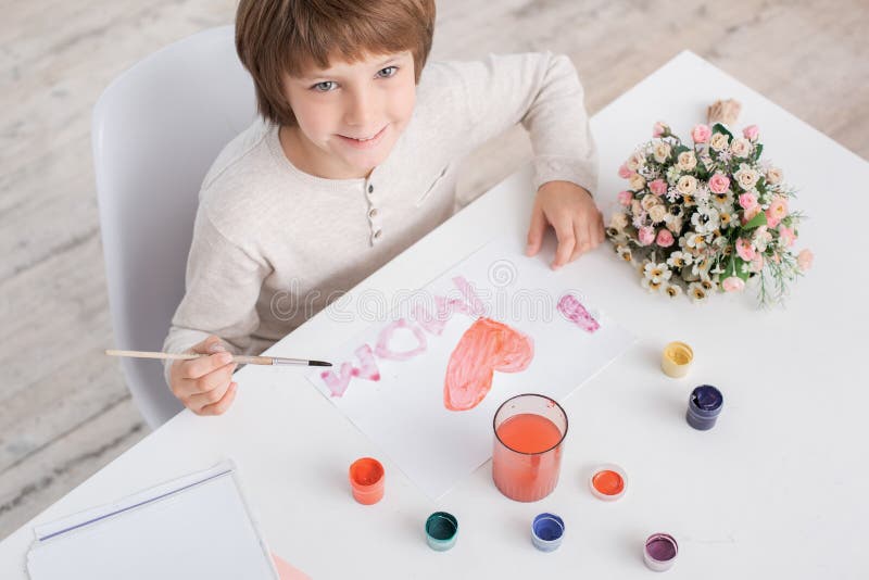 Little Boy Child Drawing Creativity Talent Concept Stock Photo - Image ...