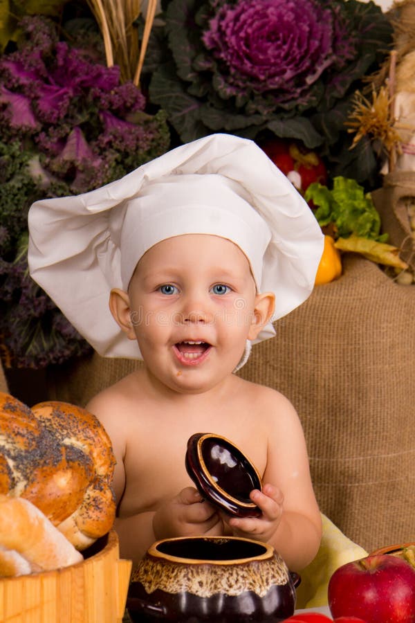 Little Boy in the Cook Costume Stock Image - Image of childhood ...