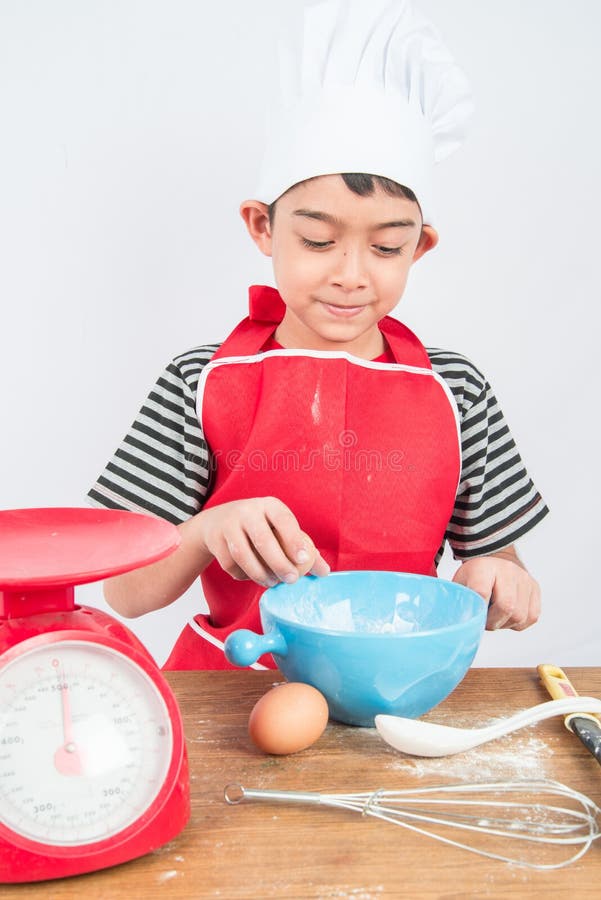 Little Boy Cooking Cake Home Made Bakery Stock Image - Image of bakery ...
