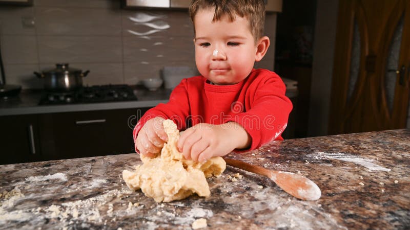 Little Boy Cooking in the Kitchen Stock Photo - Image of apple, baking ...