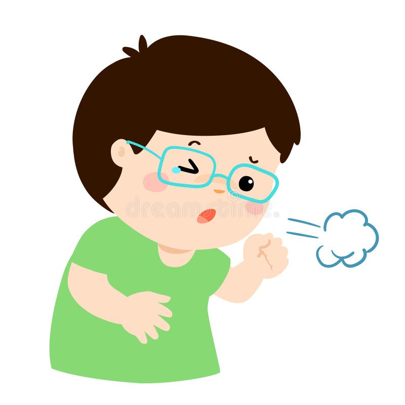 Coughing cartoon man stock vector. Illustration of comic - 112738555