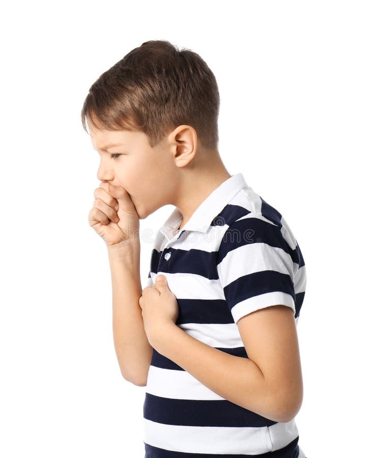 Little boy coughing stock image. Image of chest, background - 120059173