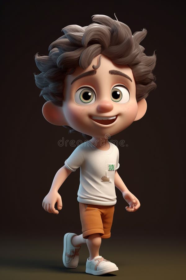A Little Boy - Cute Cartoon Character, 3d Rendering. Generative AI ...