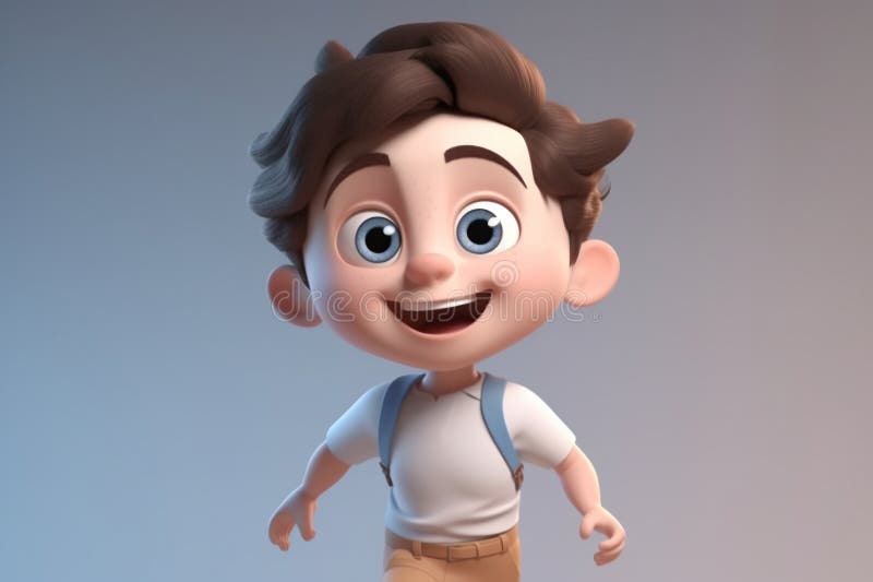 A Little Boy - Cute Cartoon Character, 3d Rendering. Generative AI ...