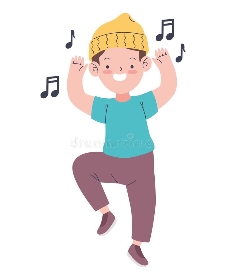 Little boy dancing stock illustration. Illustration of child - 350960554