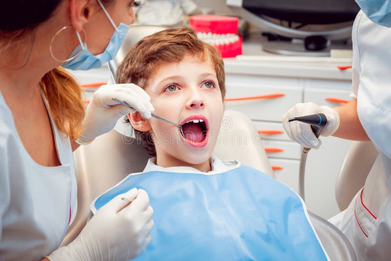 Little Boy at the Dental Office. Calm and Happy. Stock Image - Image of ...