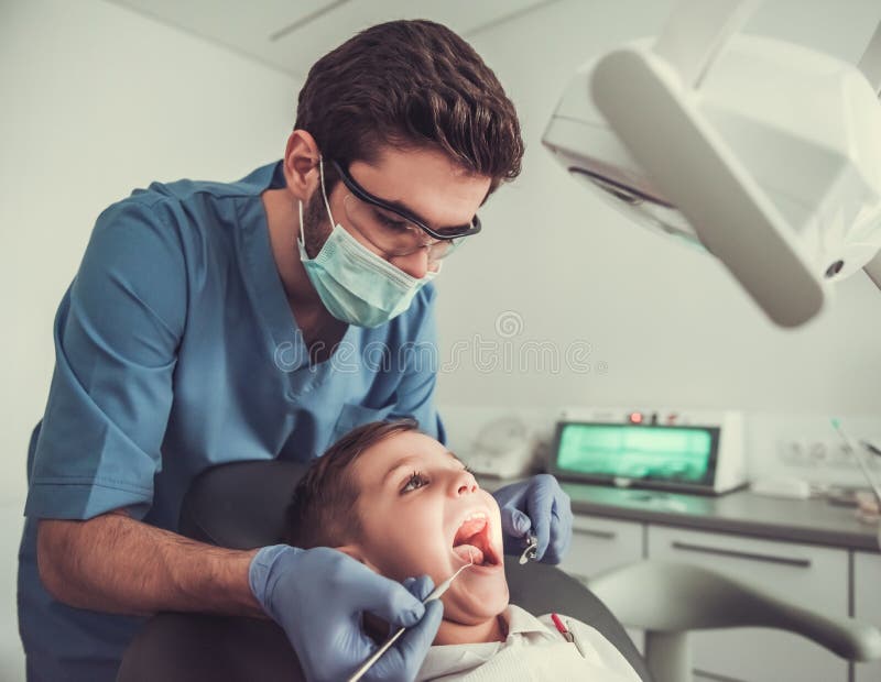 Little boy at the dentist stock image. Image of healthy - 91936727