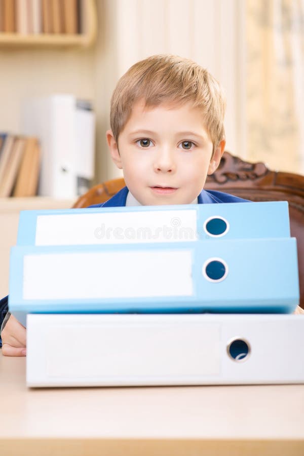 Little Boy Desk Large Folders Stock Photos - Free & Royalty-Free Stock ...