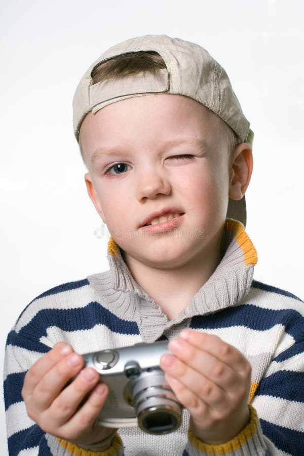 Little Boy with the Digital Photo Camera Stock Photo - Image of family ...