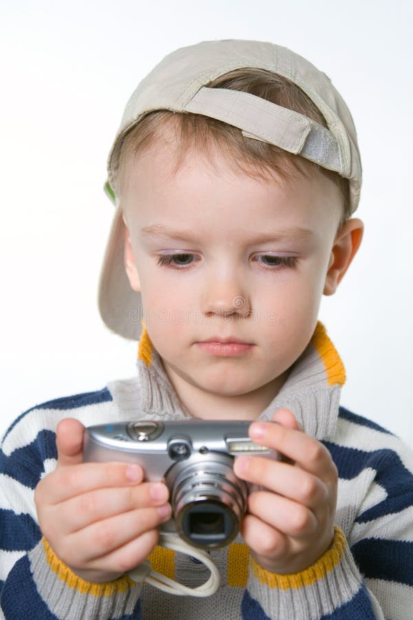 Little Boy with the Digital Photo Camera Stock Image - Image of habit ...
