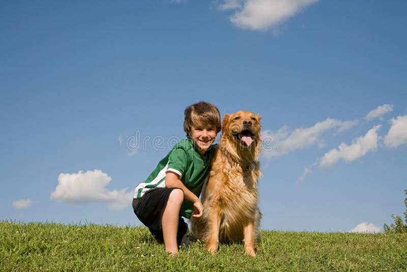 Little Boy and Dog stock image. Image of dogs, face, kids - 5949863