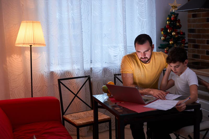 Little boy doing homework stock photo. Image of educational - 167408410
