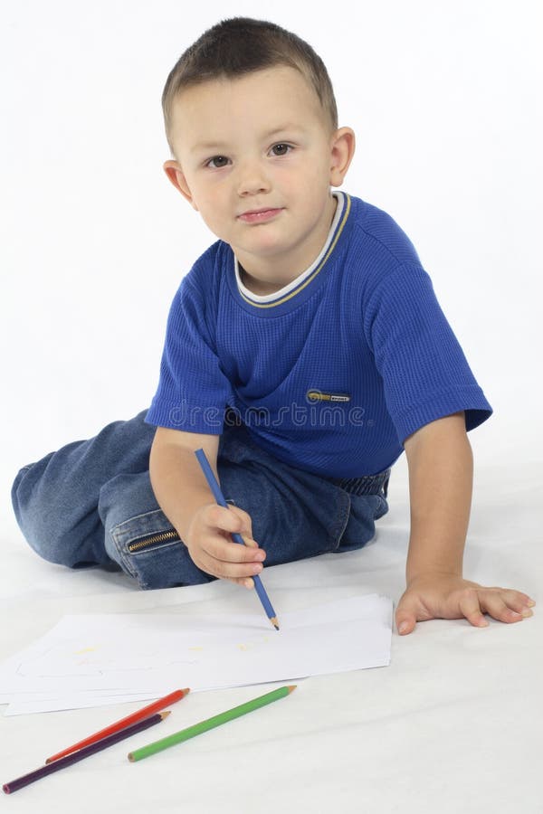 The Boy Is Drawing A Wish Picture. Image: 2546464